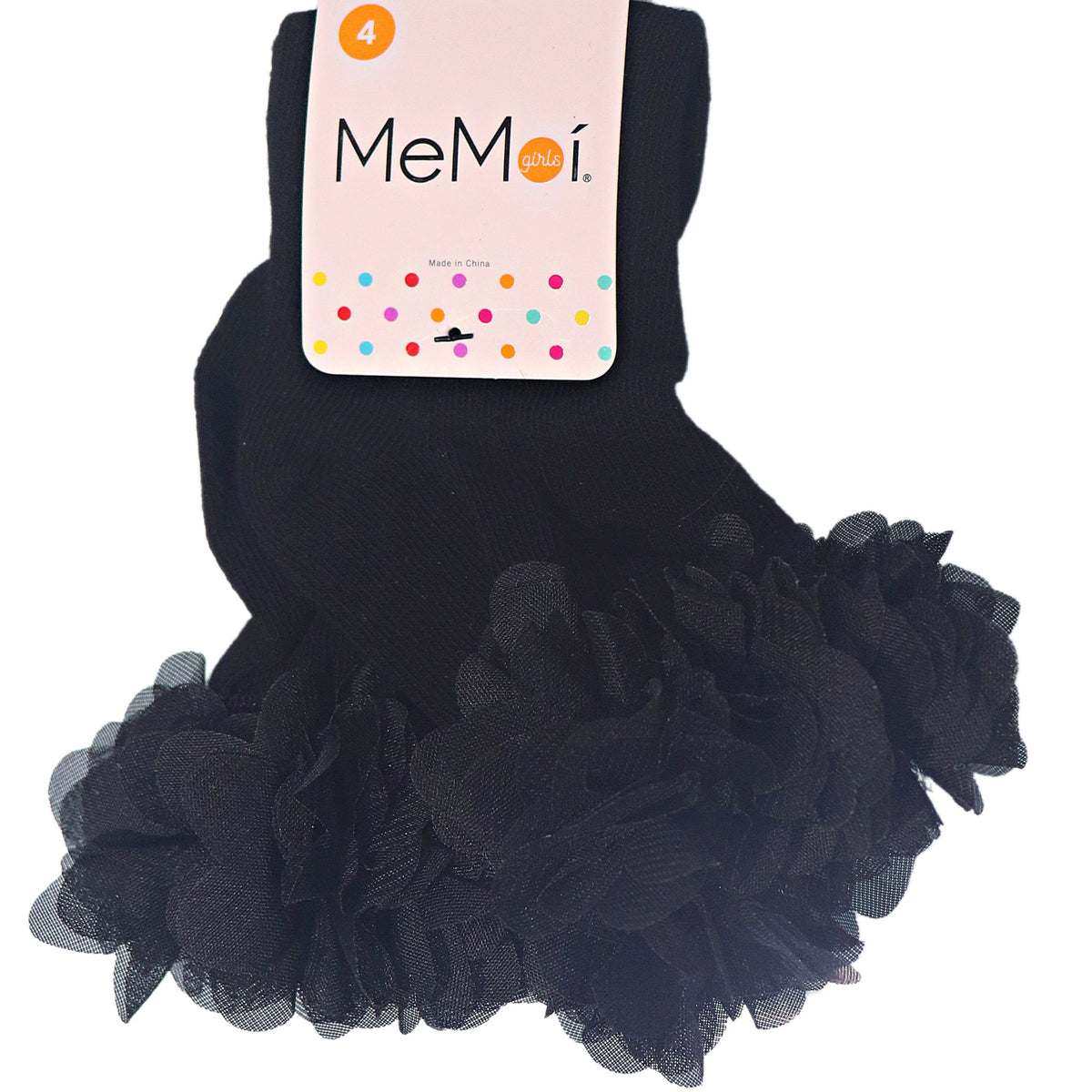 MeMoi Girls Socks - Floral Halo Anklet (in Black & White) – PhantomOutlet